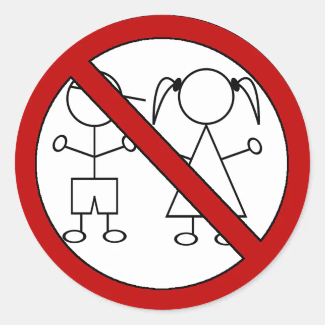 No Stick Figure Kids Classic Round Sticker | Zazzle