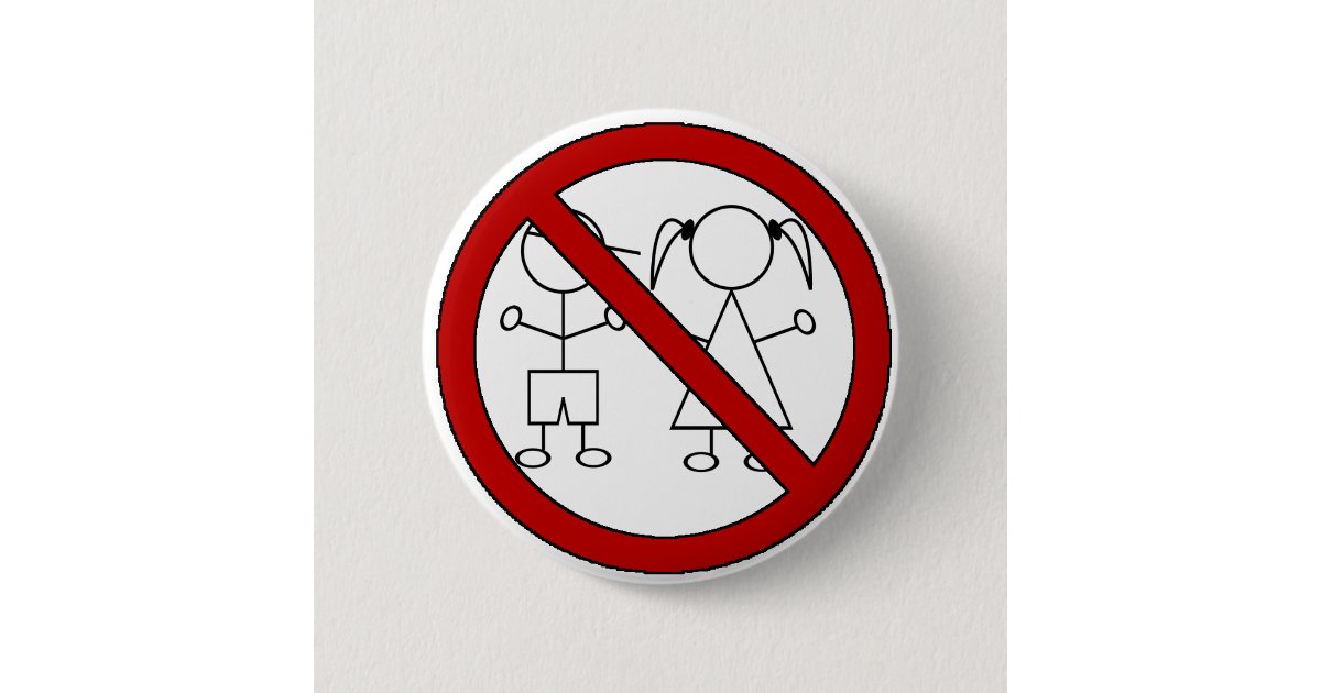 No Stick Figure Kids Pinback Button | Zazzle