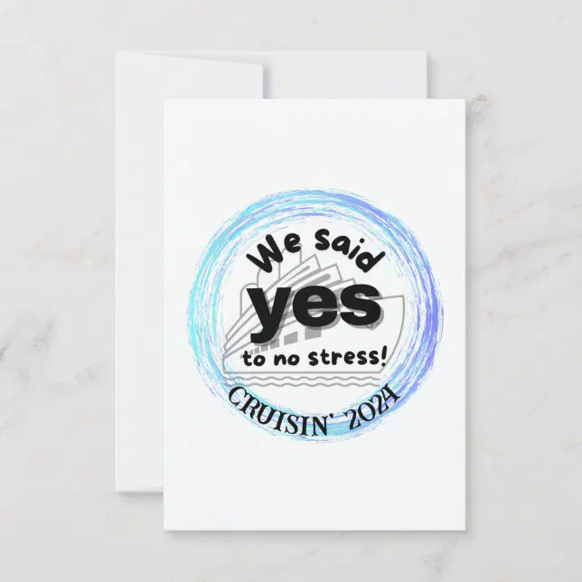 No Stress Cruising Crew Thank You Card | Zazzle