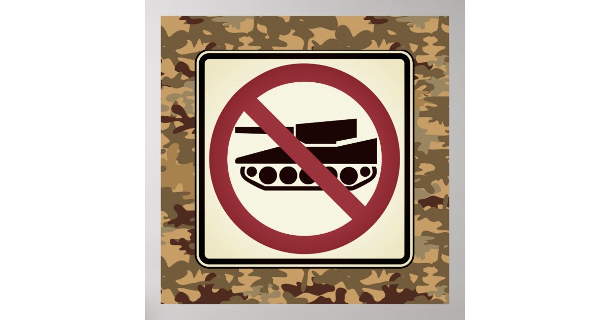 No Tanks on Camo Poster | Zazzle