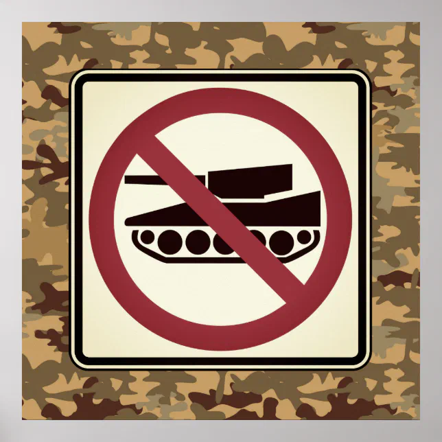 No Tanks on Camo Poster | Zazzle