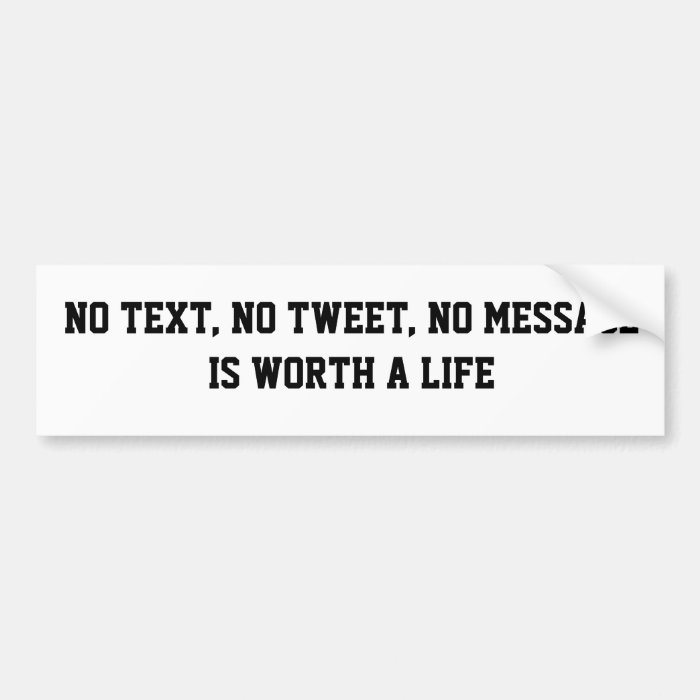 No Text Bumper Sticker | Zazzle