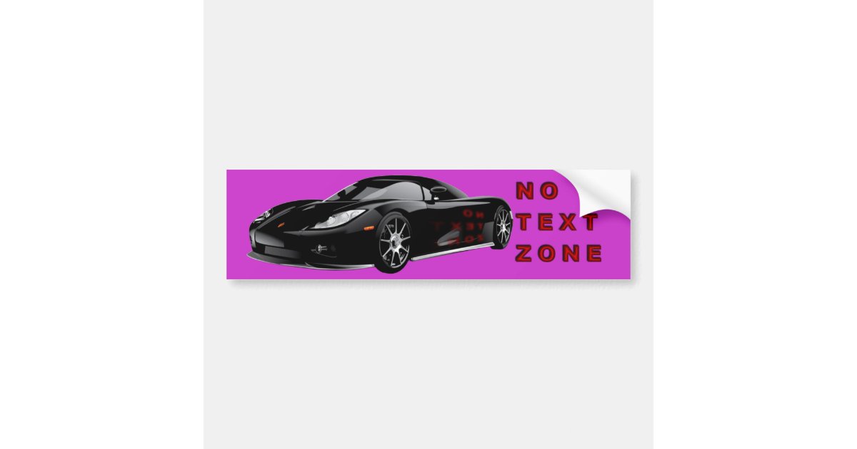 No Text Zone Bumper Sticker | Zazzle