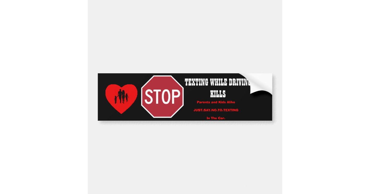 No Texting and Driving Bumper Sticker | Zazzle