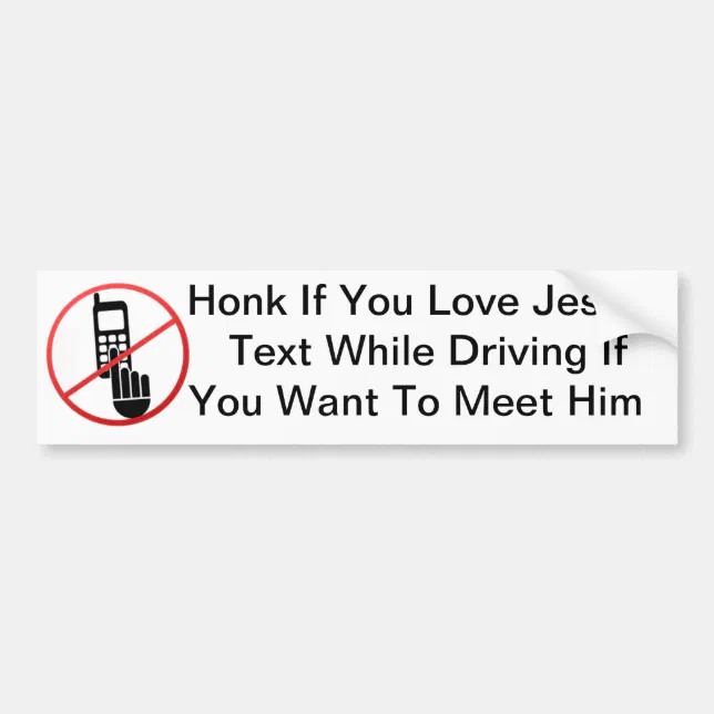No Texting While Driving Bumper Sticker | Zazzle