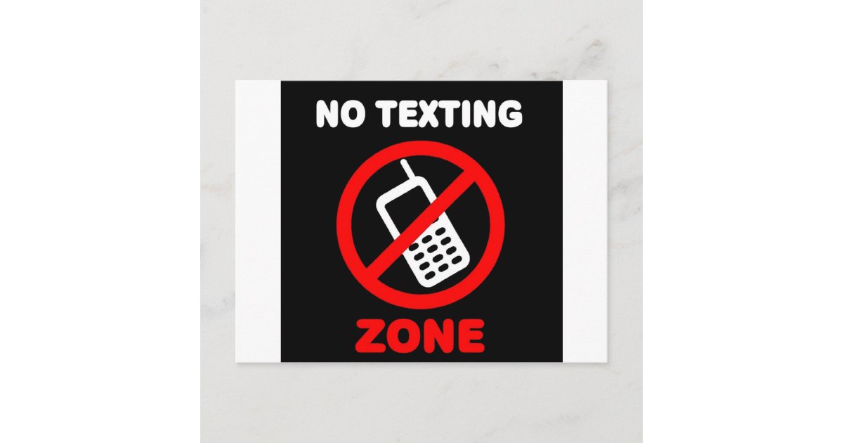 No Texting Zone Postcard | Zazzle