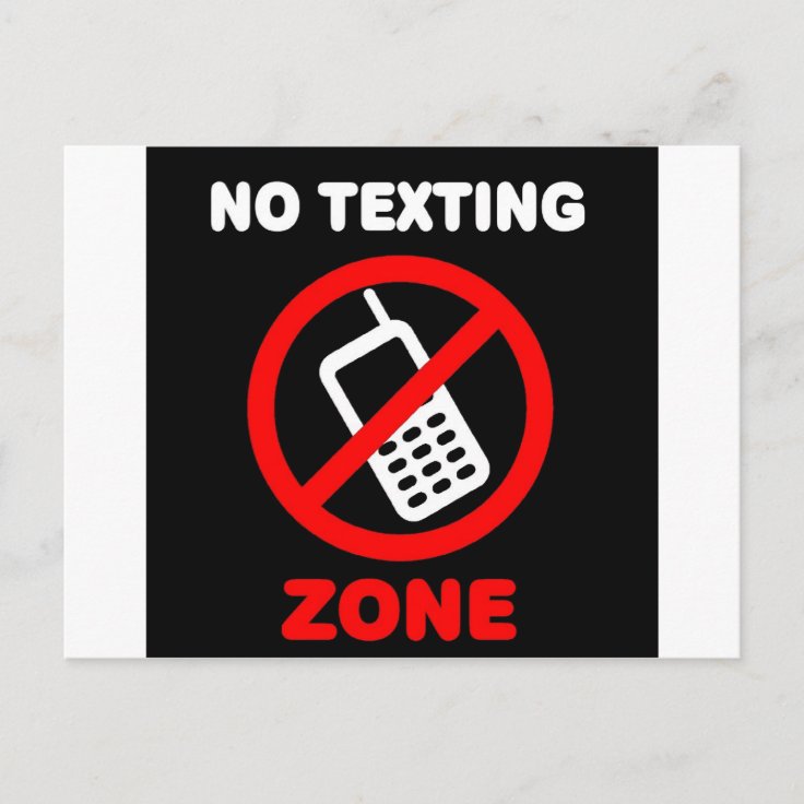 No Texting Zone Postcard | Zazzle