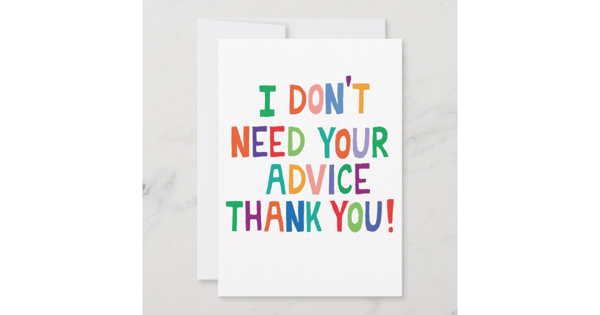 No Thank you card | Zazzle