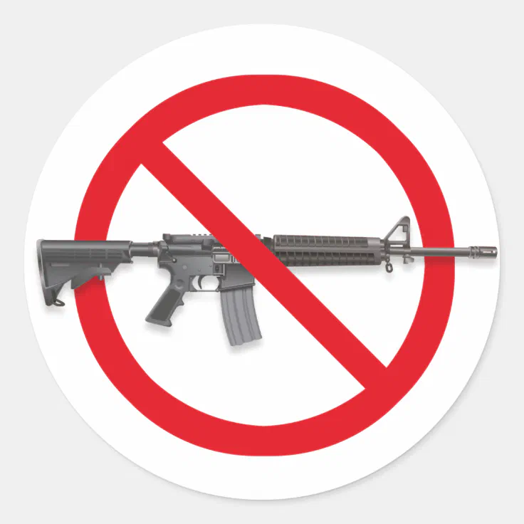 No To Assault Weapons - Gun Control Sticker | Zazzle