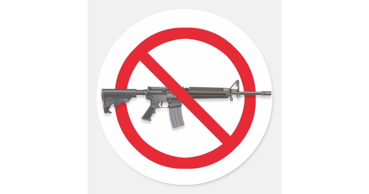 No To Assault Weapons - Gun Control Sticker | Zazzle