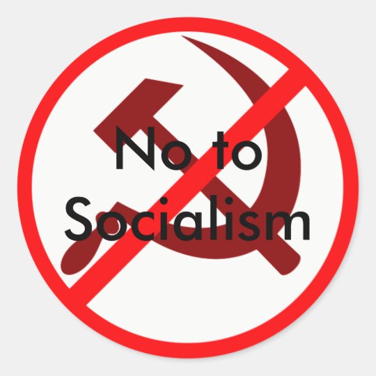 No to Socialism Classic Round Sticker | Zazzle.com