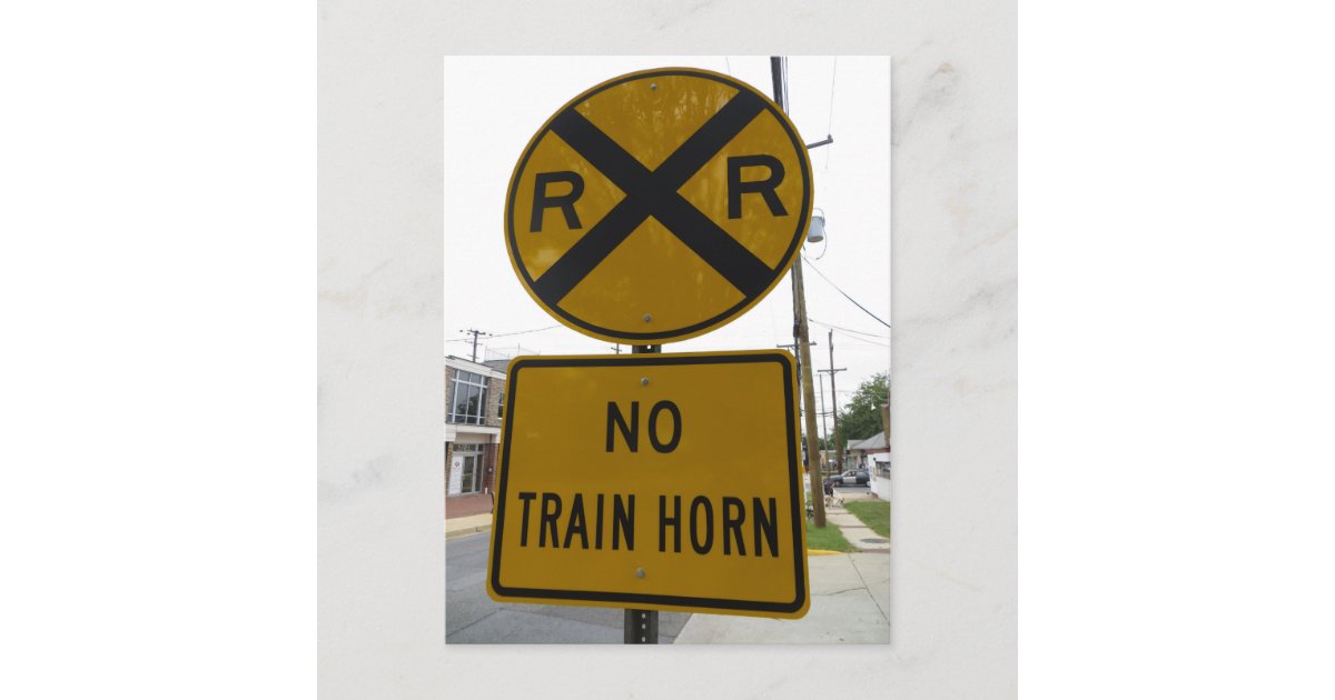 No Train Horn Sign Postcard | Zazzle