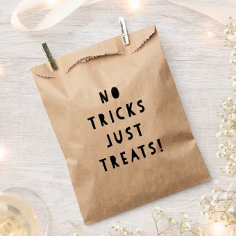No Tricks Just Treats Halloween Candy Favor Bag | Zazzle