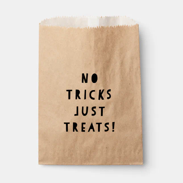 No Tricks Just Treats Halloween Candy Favor Bag | Zazzle