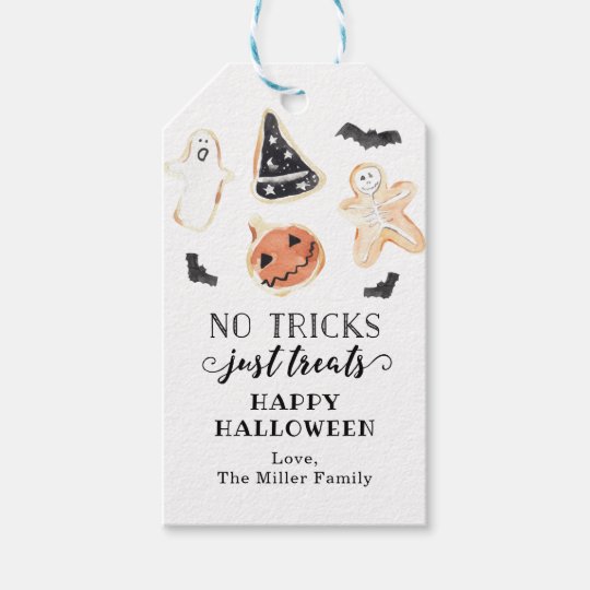 No Tricks Just Treats Halloween Gift Tag | Zazzle.com