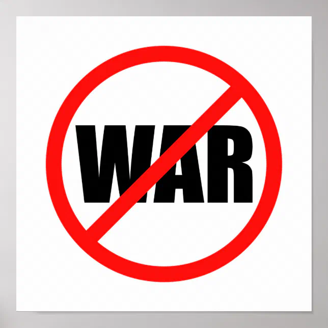 No War Symbol Poster | Zazzle