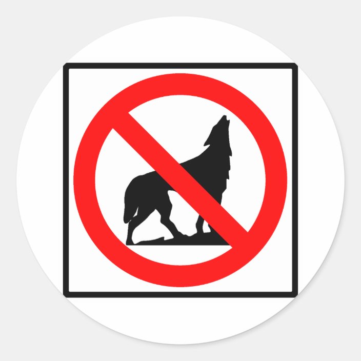 No Wolves Highway Sign Classic Round Sticker | Zazzle.com