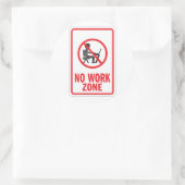 No Work zone warning sign Classic Round Sticker | Zazzle