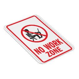 No Work zone warning sign Magnet | Zazzle
