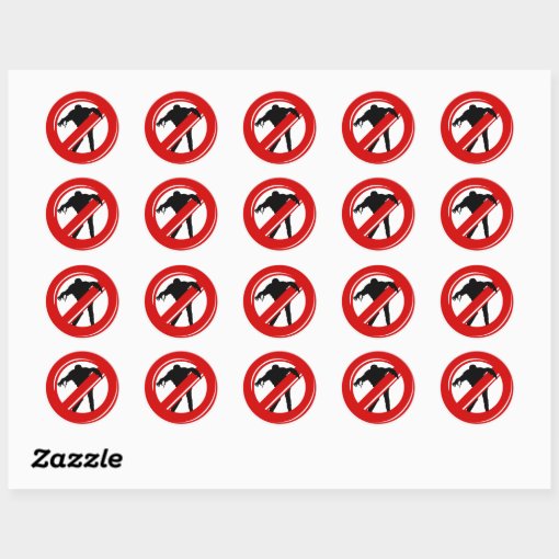 No Zombies Allowed Classic Round Sticker | Zazzle