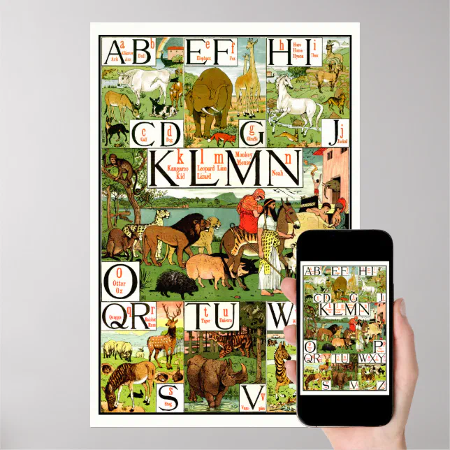 Noahs ark Alphabet ABC Posters for classrooms | Zazzle