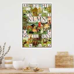 Noahs ark Alphabet ABC Posters for classrooms | Zazzle