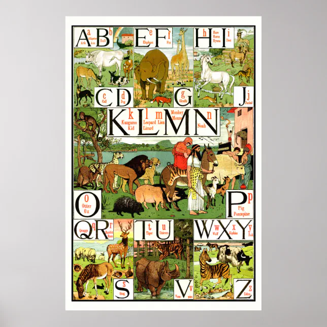 Noahs ark Alphabet ABC Posters for classrooms | Zazzle
