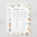 Noah's Ark Baby Shower Baby Animal Match Game Invitation | Zazzle