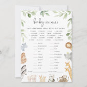 Noah's Ark Baby Shower Baby Animal Match Game Invitation | Zazzle