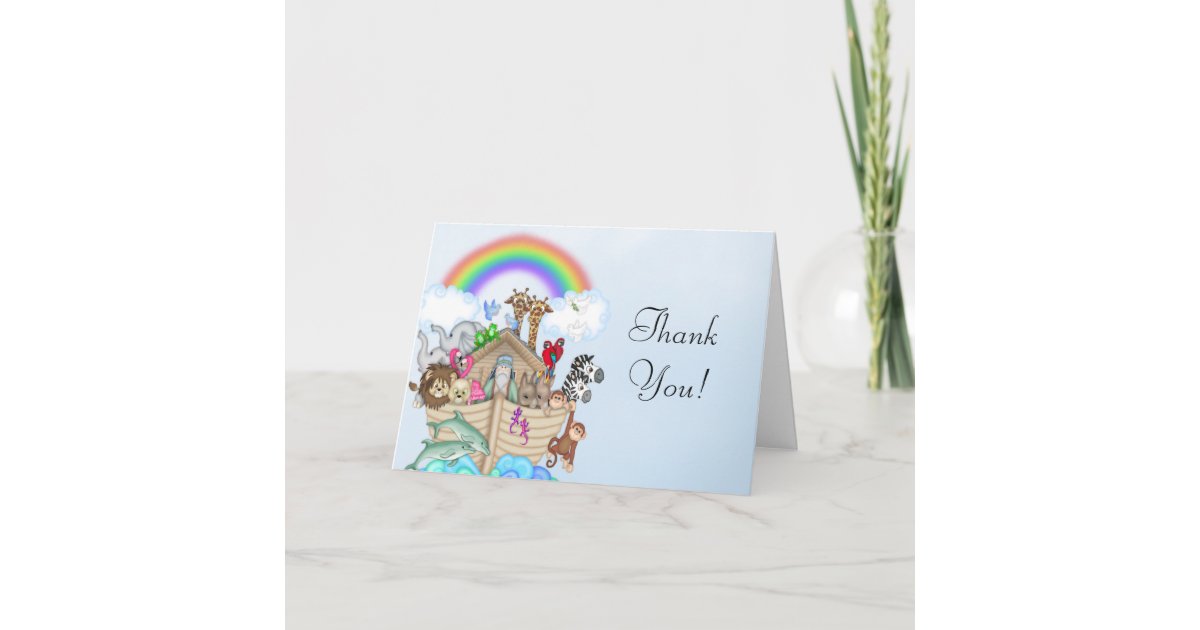 Noah's Ark Baby Shower Thank You Card | Zazzle