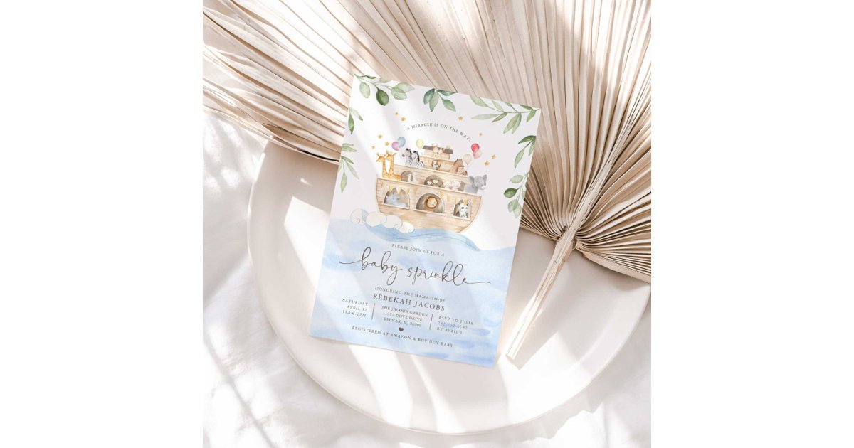 Noah's Ark Baby Sprinkle Invitation | Zazzle