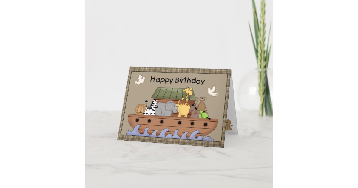 Noah's Ark Birthday Greeting Card | Zazzle