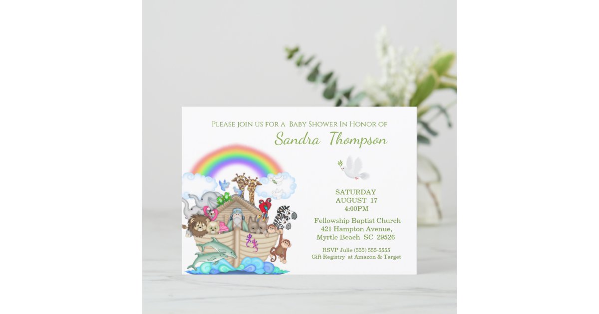 Noah's Ark Christian Baby Shower Invitation | Zazzle