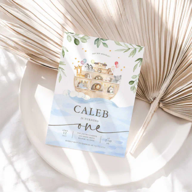 Noah's Ark First Birthday Invitation | Zazzle