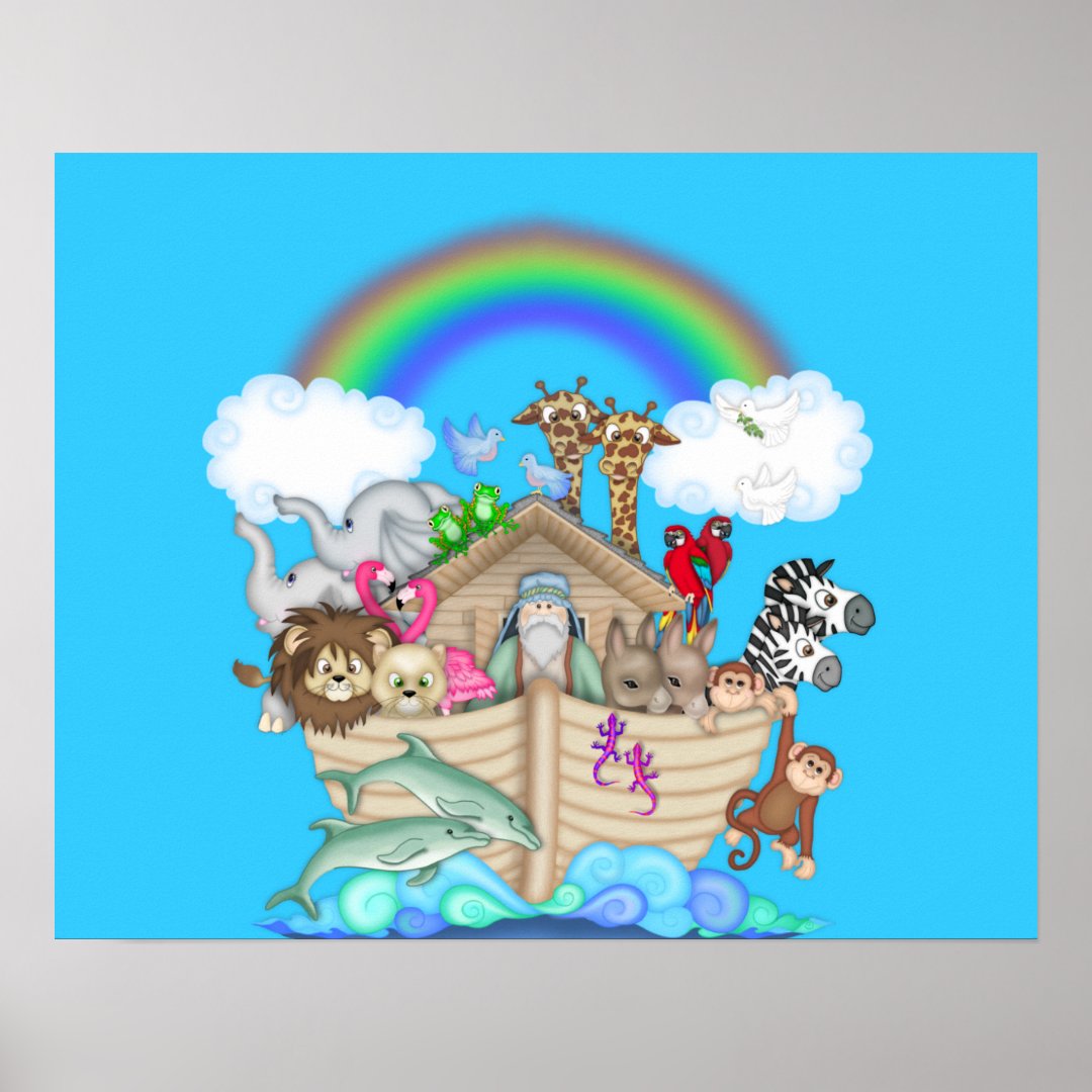 NOAHS ARK NURSERY DECORATION Poster | Zazzle