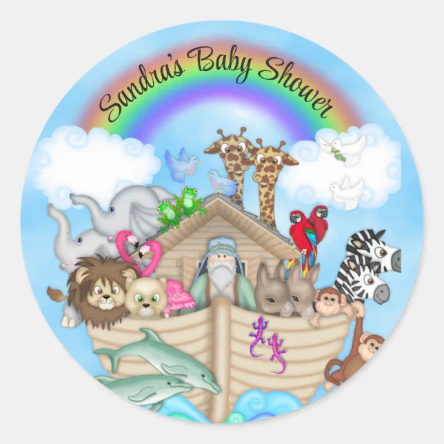Noah's Ark Rainbow Personalized Stickers | Zazzle