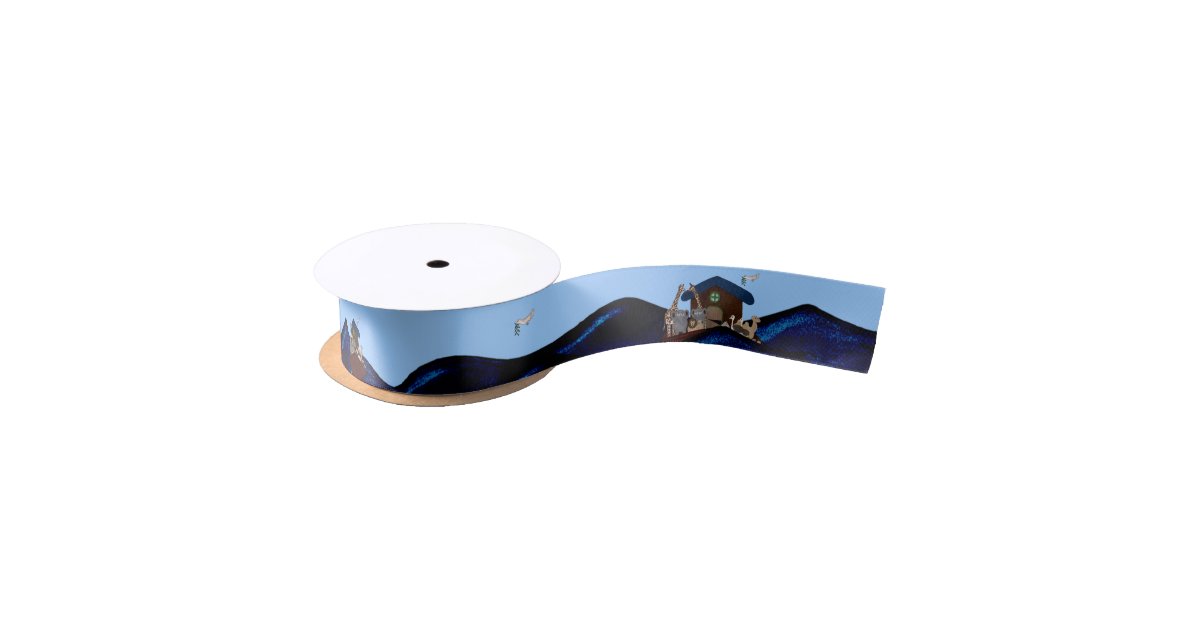 Noah's Ark Satin Ribbon | Zazzle