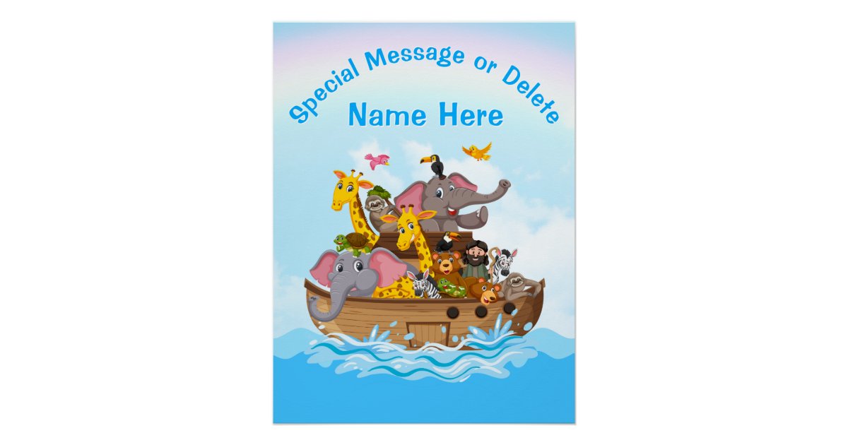 Noah's Ark Wall Art, Christian Nursery Wall Decor, Poster | Zazzle