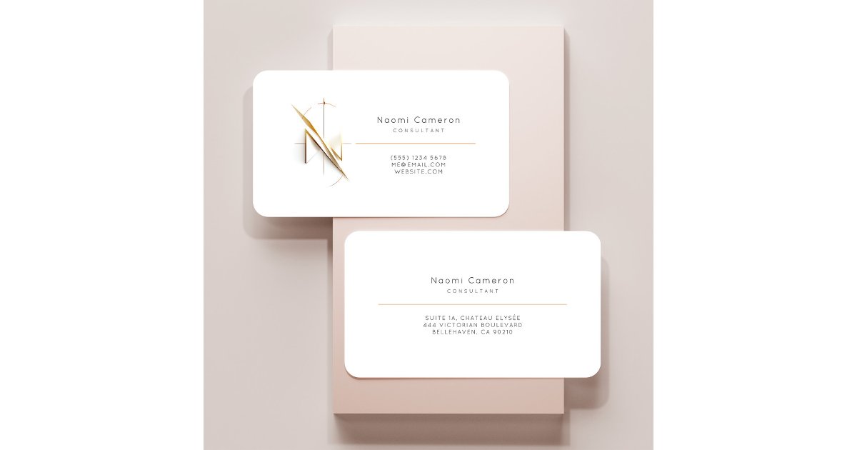 Noble Calligraphy: Gold & Black Gradient Monogram Business Card | Zazzle