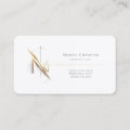 Noble Calligraphy: Gold & Black Gradient Monogram Business Card | Zazzle