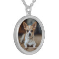 Noble Chihuahua Round Silver Plated Necklace | Zazzle