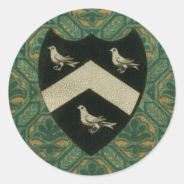 Noble Crest II Classic Round Sticker | Zazzle