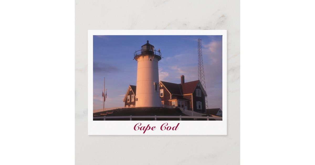 Nobska Lighthouse Cape Cod Woods Hole Falmouth Postcard | Zazzle