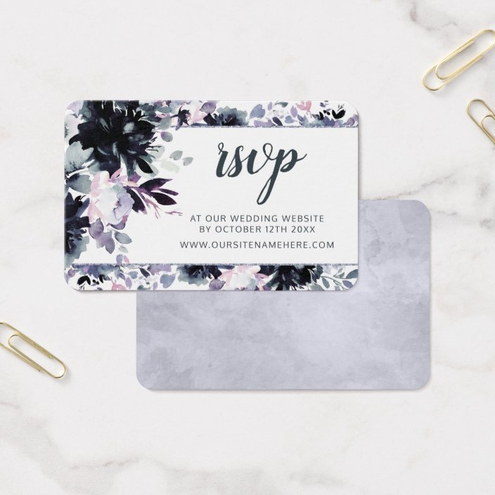 Nocturnal Floral Wedding Website RSVP Insert Cards | Zazzle.com