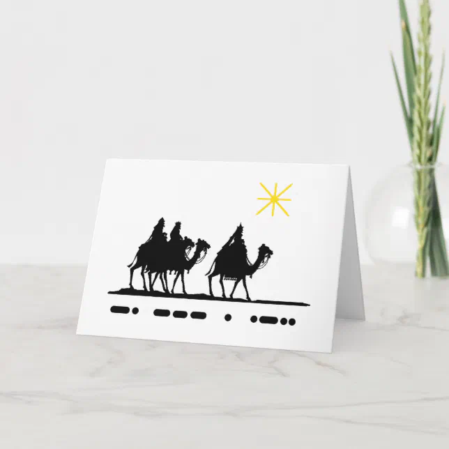 Noel in Morse Code Christmas Card with Wise Men | Zazzle