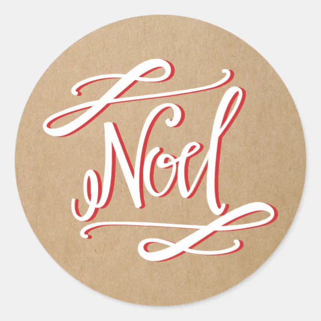 Noel Rustic Vintage Holiday Sticker | Zazzle