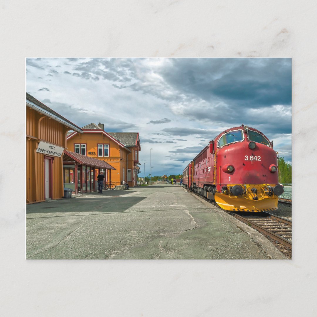 NOHAB Diesel locomotive at Hell Railway Station Postcard | Zazzle