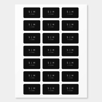 NOIR Monogram Wedding Matchboxes (pack of 50) | Zazzle