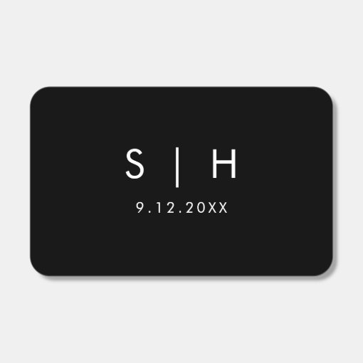 NOIR Monogram Wedding Matchboxes (pack of 50) | Zazzle