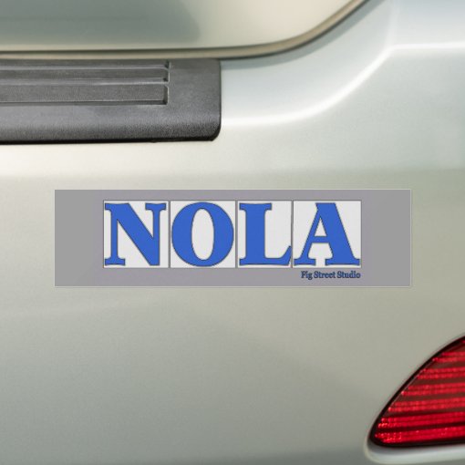 NOLA, Blue Letter Street Tiles Bumper Sticker | Zazzle
